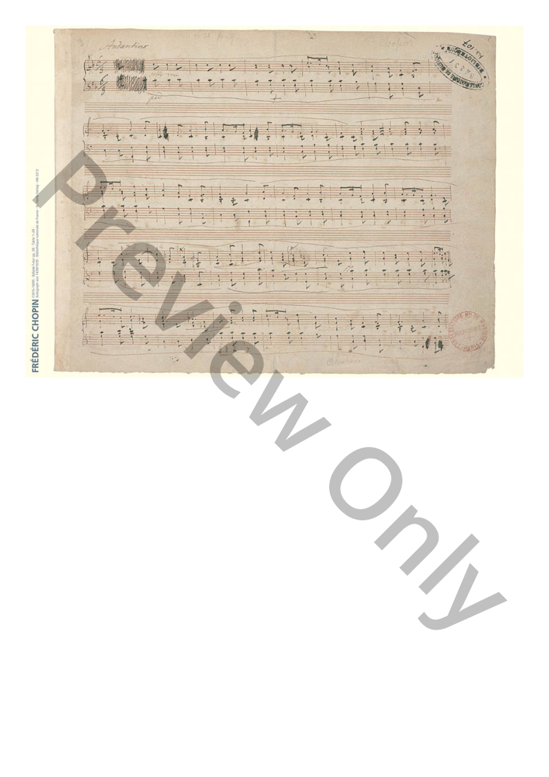Frederic Chopin Manuscript Poster | J.W. Pepper