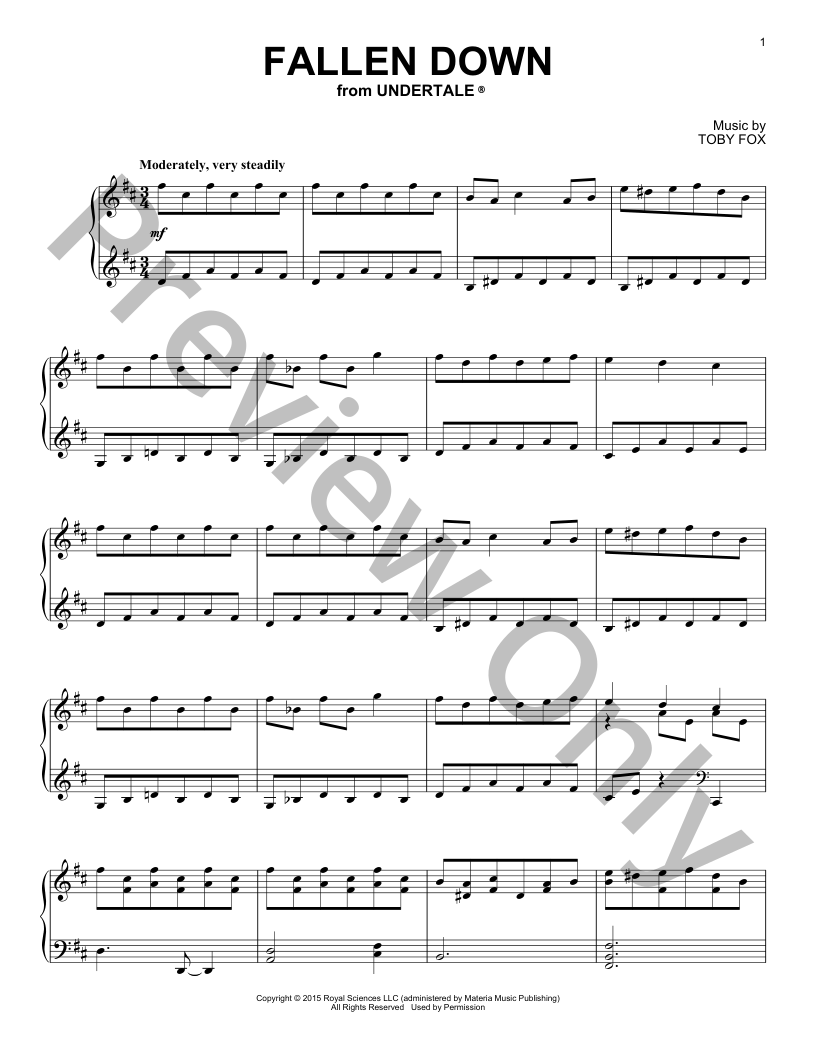 Fallen Down Piano Sheet Music | J.W. Pepper