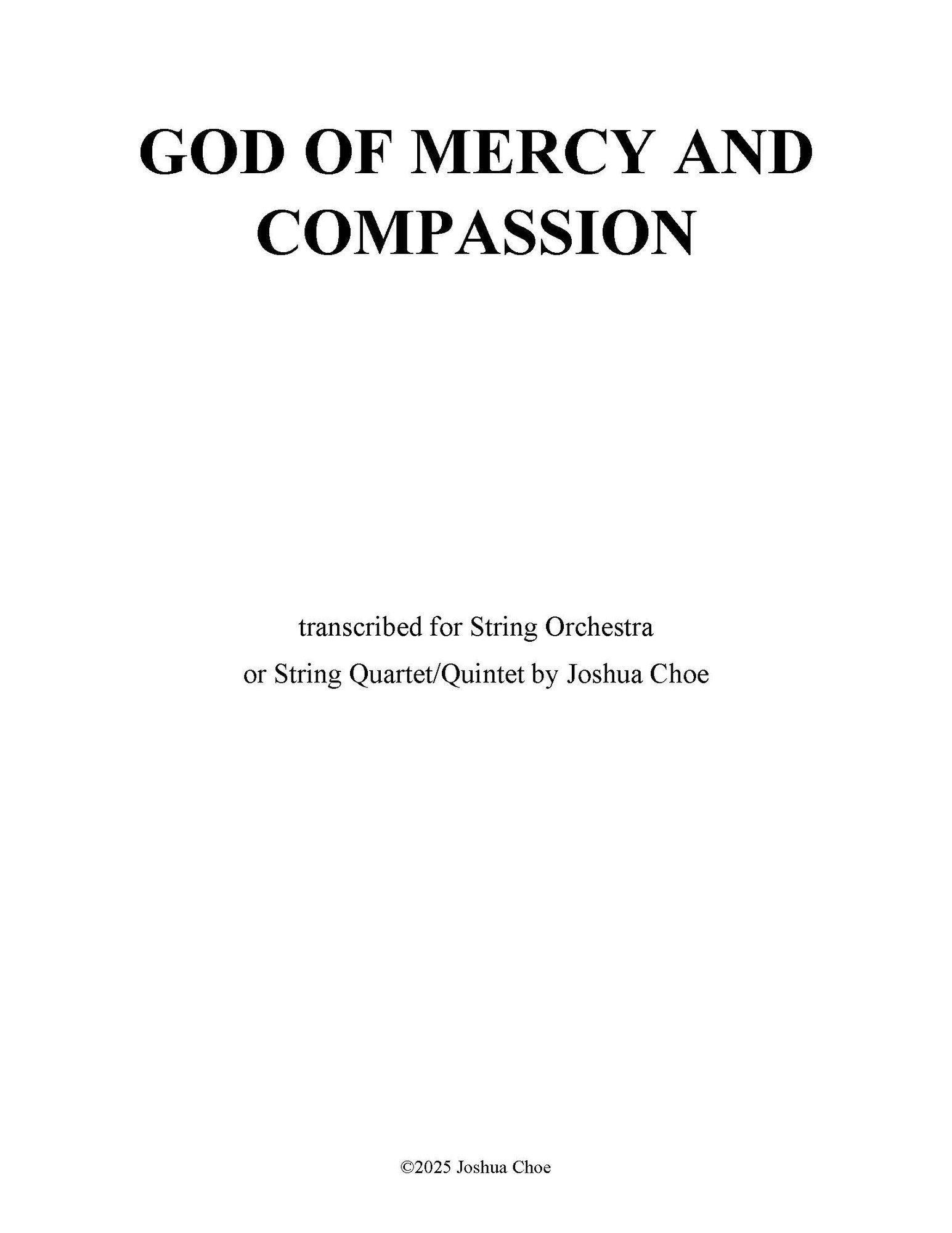God of Mercy and Compassion | J.W. Pepper