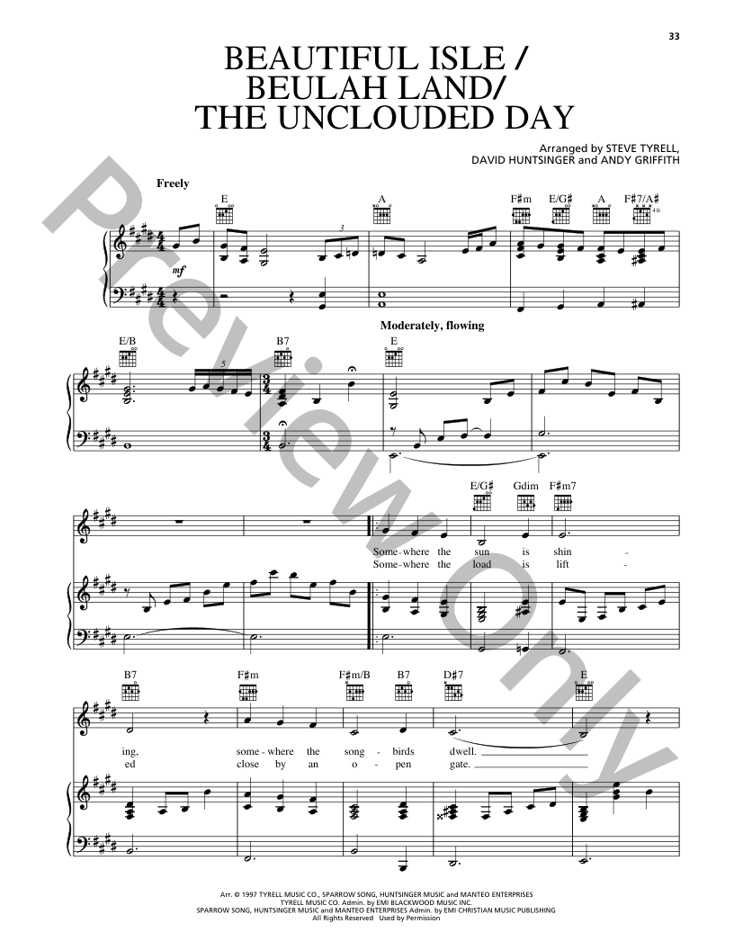 Beautiful Isle Of Somewhere/Beulah Land/The Unclouded Day | J.W. Pepper