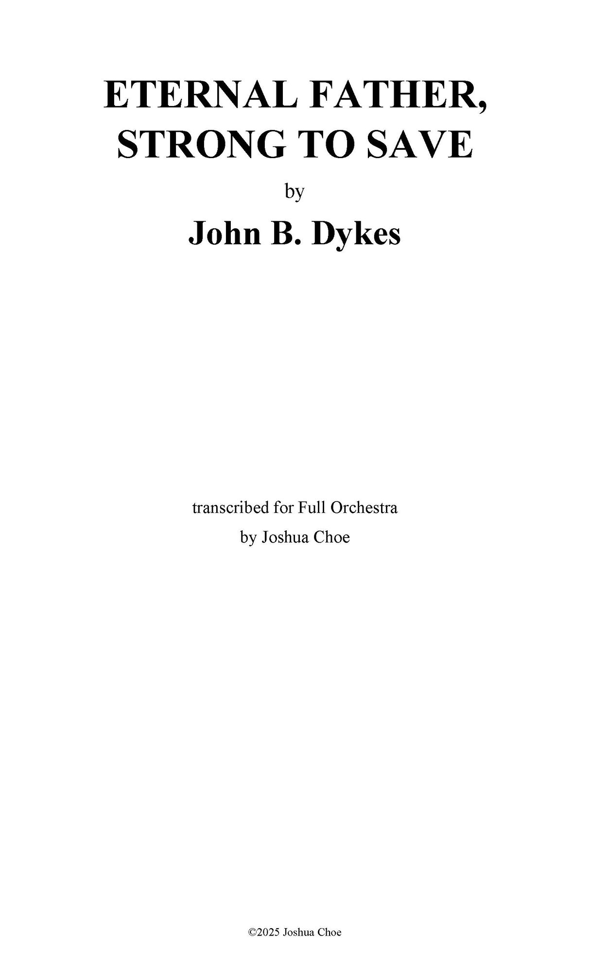 Eternal Father, Strong to Save | J.W. Pepper