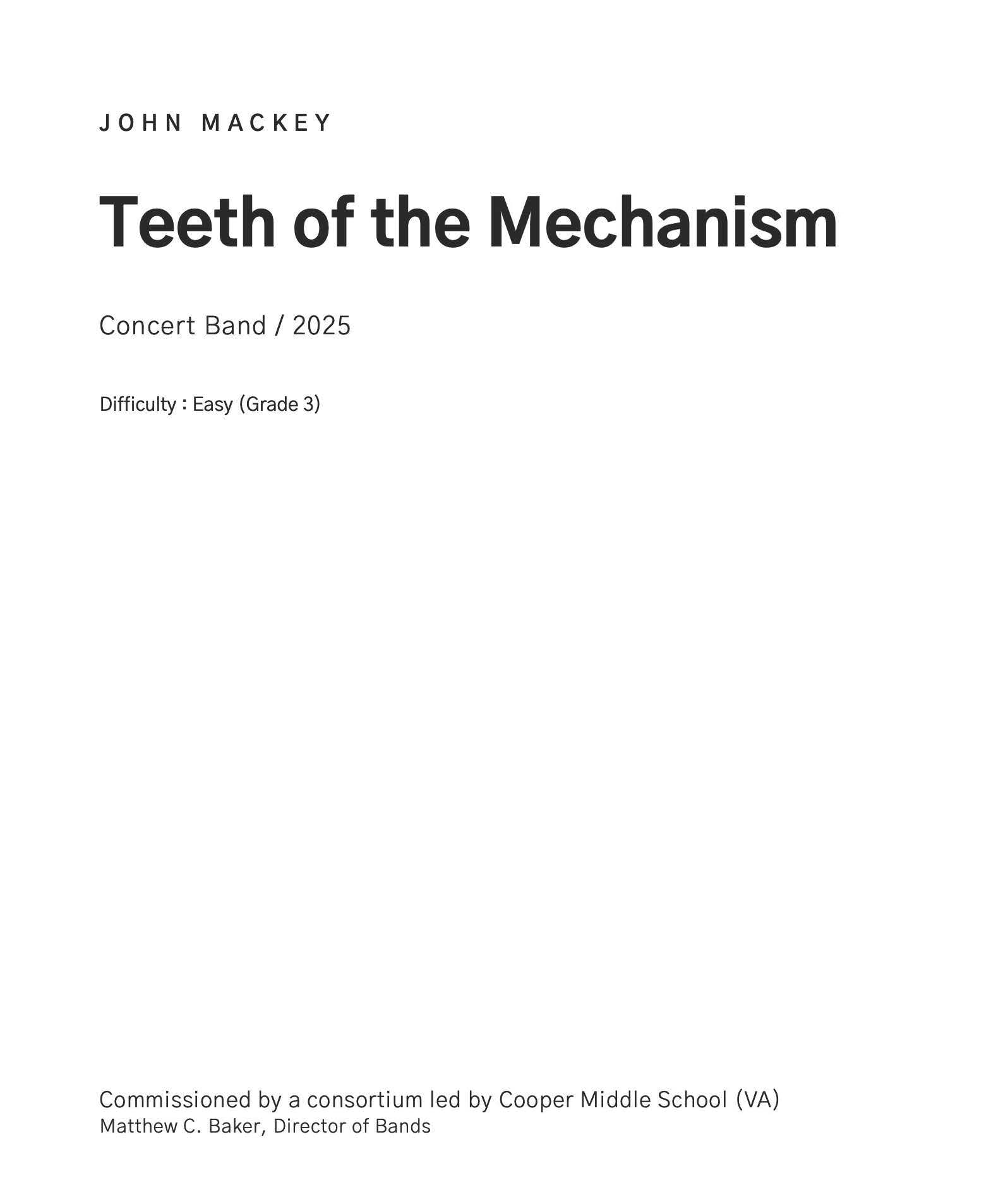 Teeth of the Mechanism | J.W. Pepper
