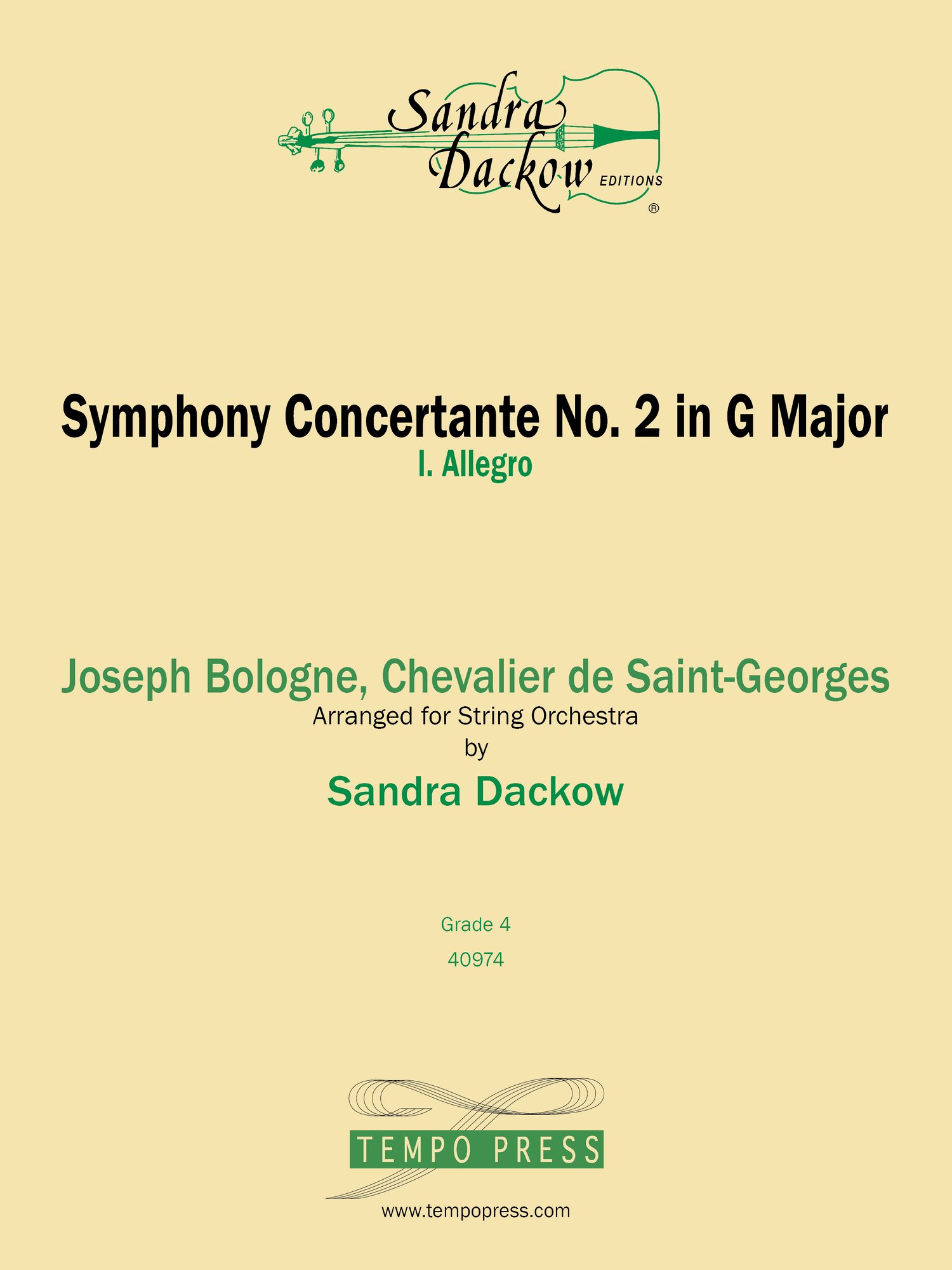 Symphony Concertante No. 2 Op. 13 in G | J.W. Pepper