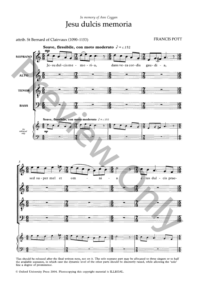 Jesu dulcis memoria | J.W. Pepper
