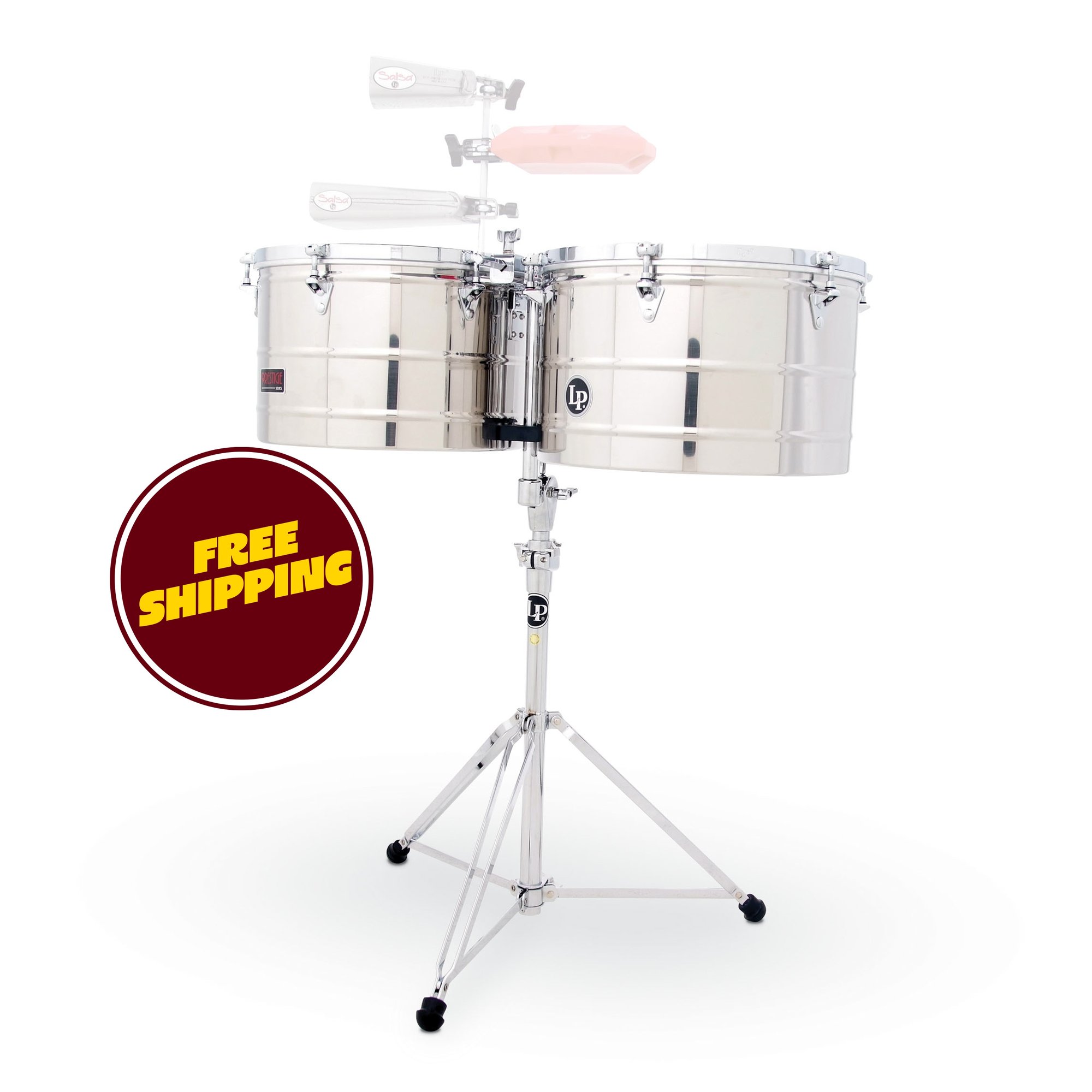 LP 15" and 16" Prestige Thunder Timbales - Stainless Steel | J.W. Pepper