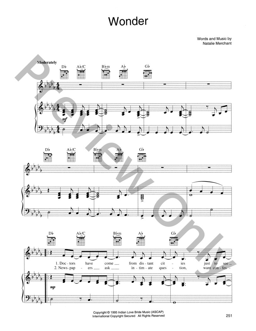 Wonder P/V/G Sheet Music | J.W. Pepper