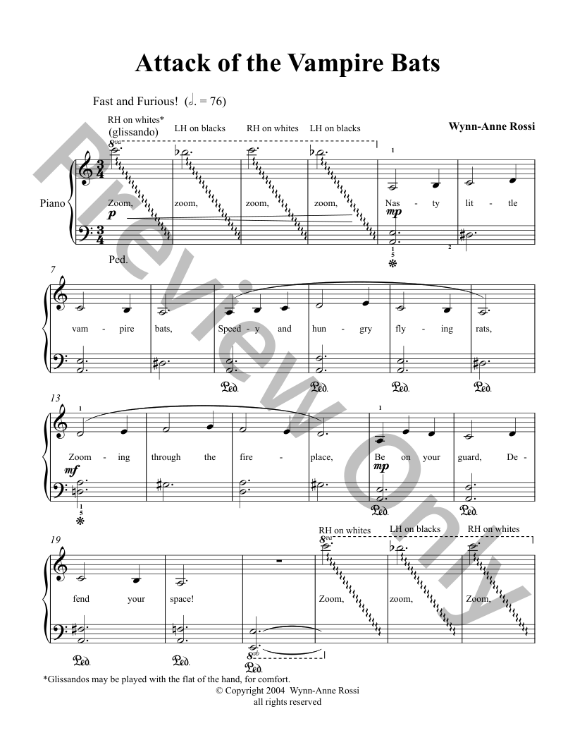 Attack of the Vampire Bats Piano Sheet Music | J.W. Pepper