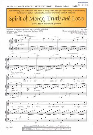 Spirit of Mercy Truth and Love Choral Sheet Music | J.W. Pepper