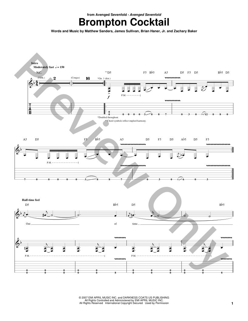 Brompton Cocktail Guitar/Fretted Sheet Music | J.W. Pepper