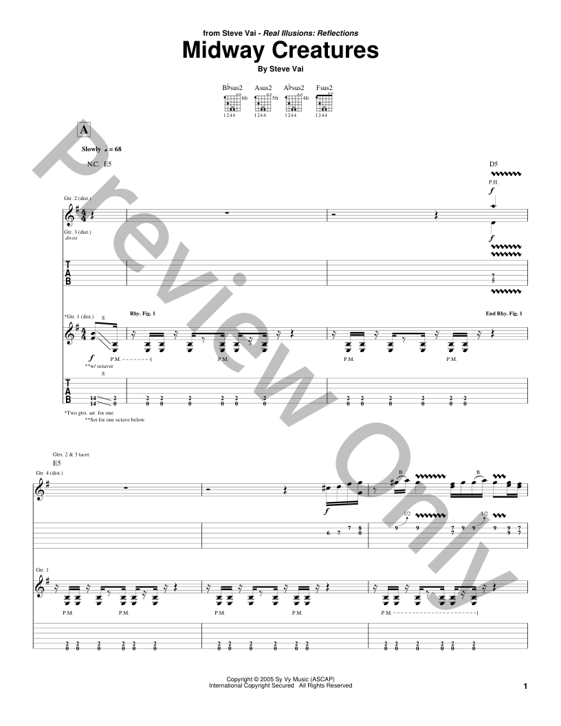 Midway Creatures Guitar/Fretted Sheet Music | J.W. Pepper