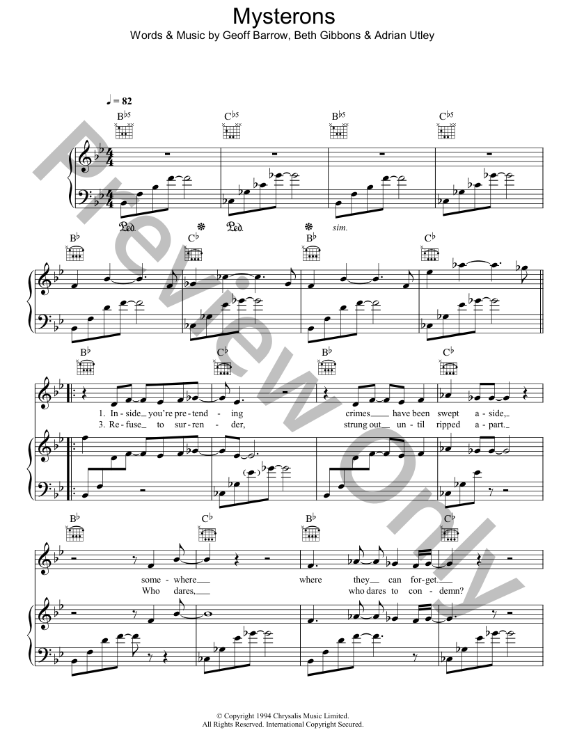 Mysterons P/V/G Sheet Music | J.W. Pepper