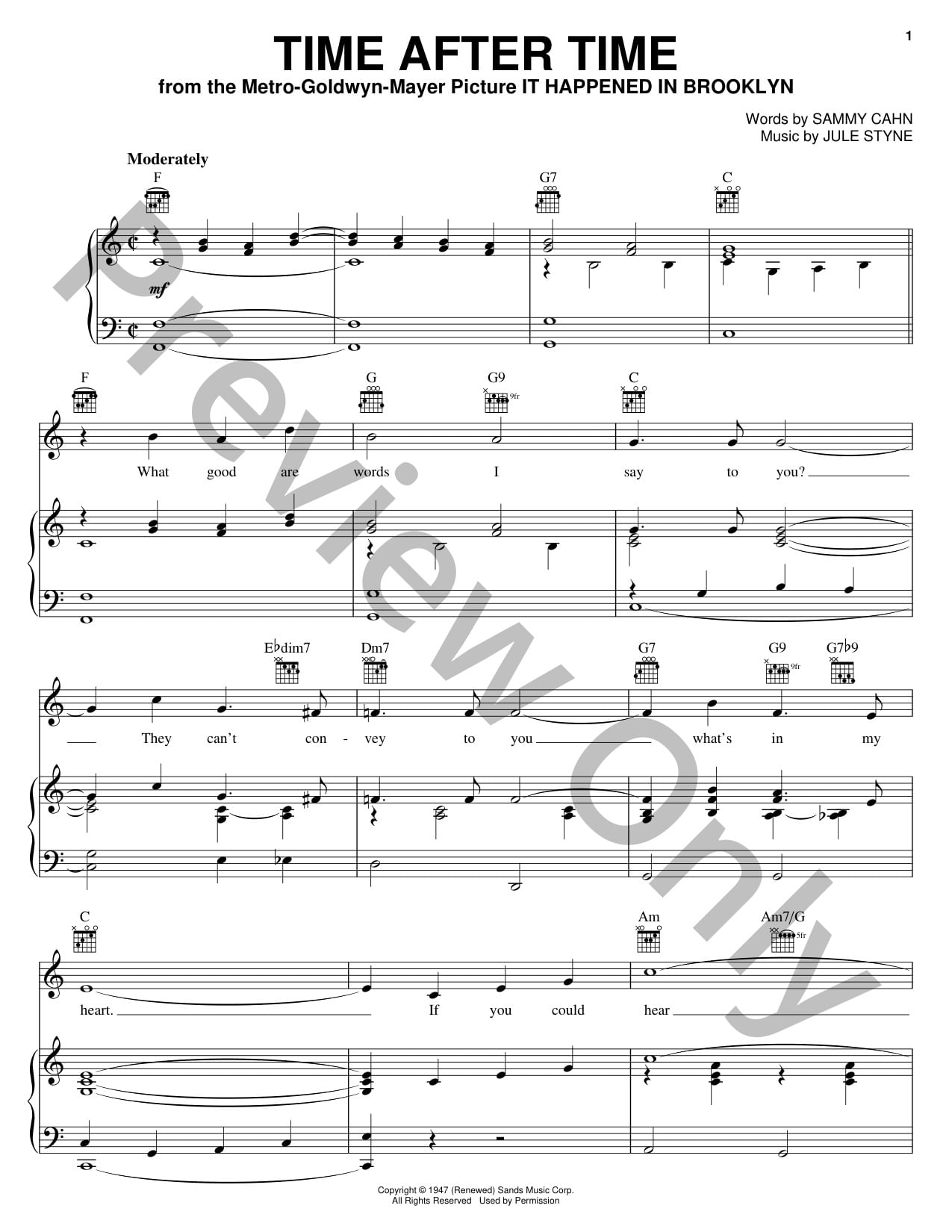 Time after Time P/V/G Sheet Music | J.W. Pepper