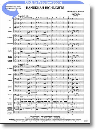 Hanukkah Highlights Concert Band Sheet Music | J.W. Pepper