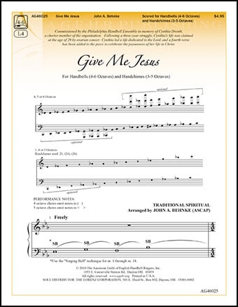 Give Me Jesus Handbell Sheet Music | J.W. Pepper