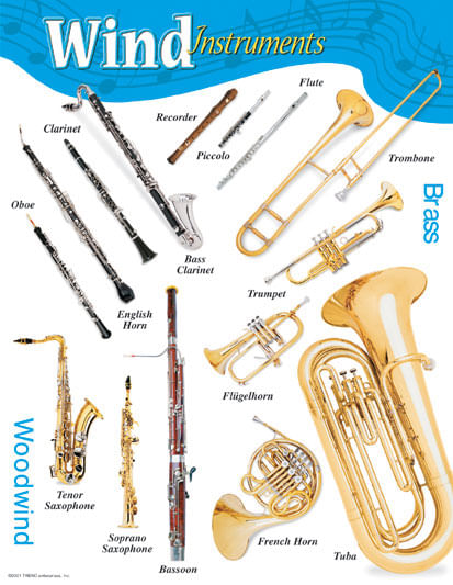 Wind Instruments Learning Chart Elementary Bulletin Board/Peripherial ...
