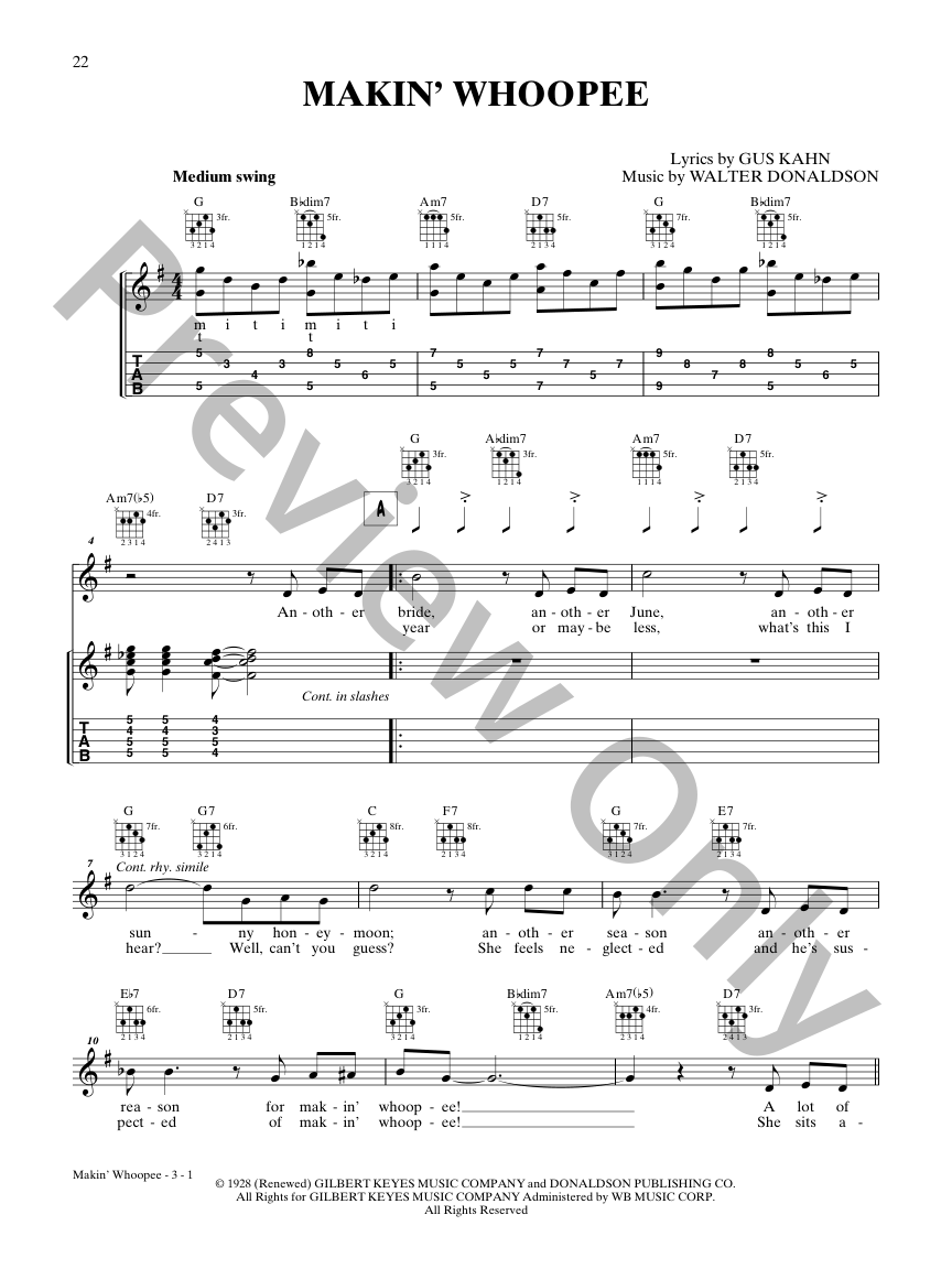 Making Whoopee Guitar/Fretted Sheet Music | J.W. Pepper