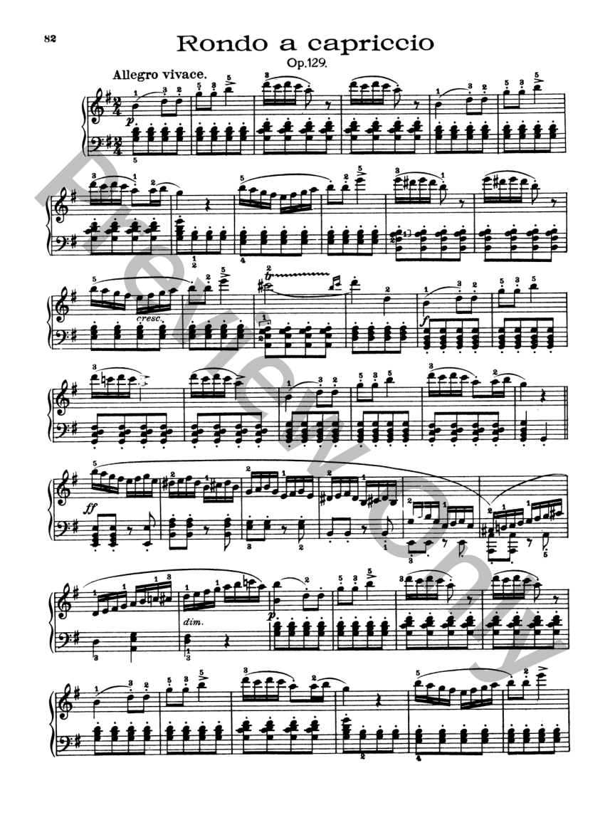 Rondo a Capriccio Op. 129 | J.W. Pepper