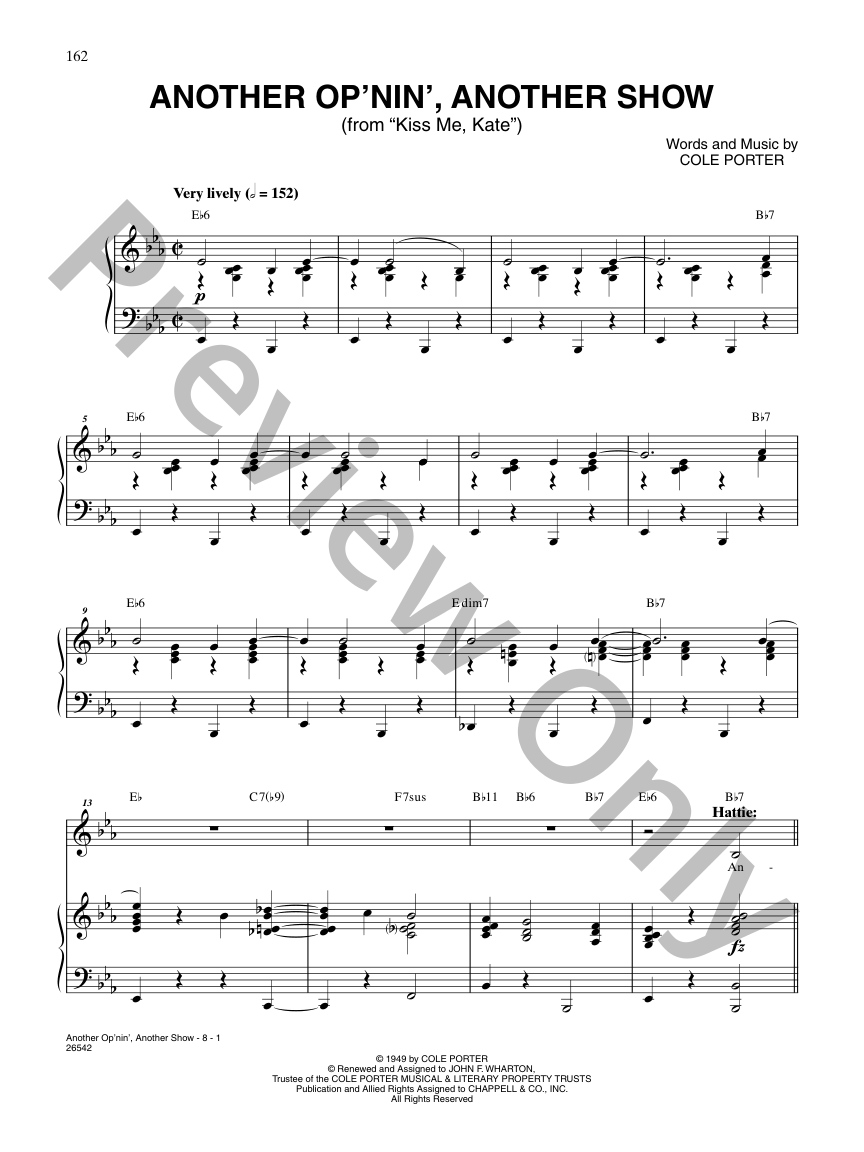 Another Opening Another Show | J.W. Pepper