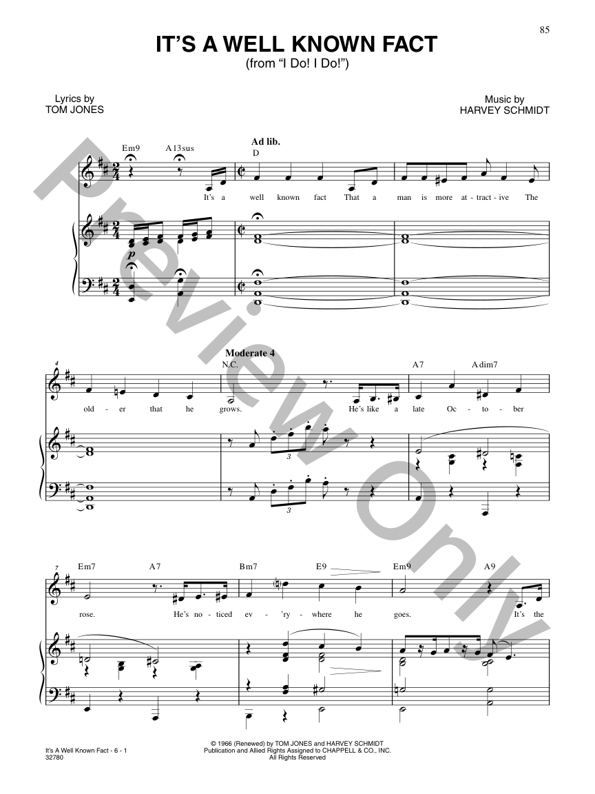 It's a Well Known Fact P/V/G Sheet Music | J.W. Pepper