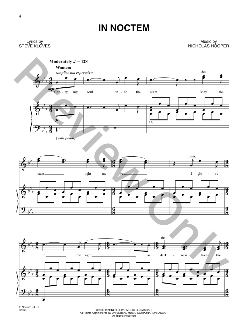 In Noctem P/V/G Sheet Music | J.W. Pepper