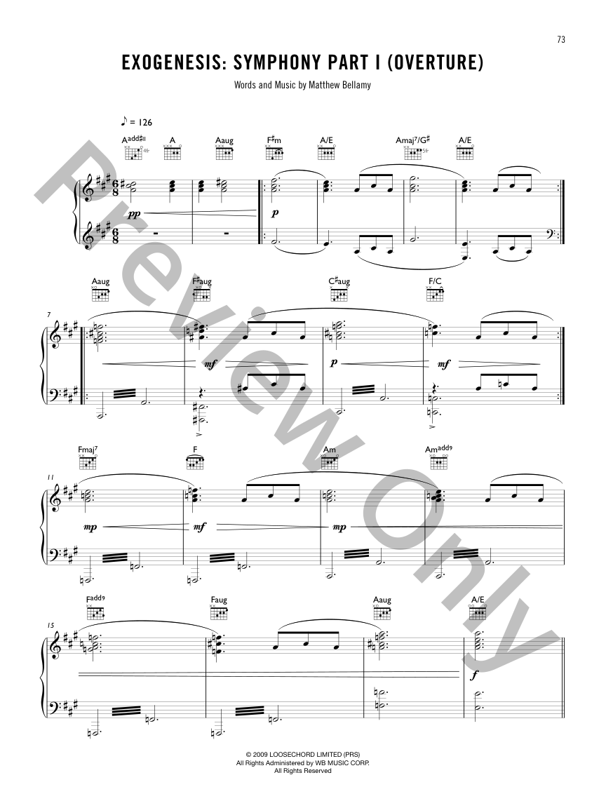 Exogenesis Symphony No. 1 Overtu P/V/G Sheet Music | J.W. Pepper