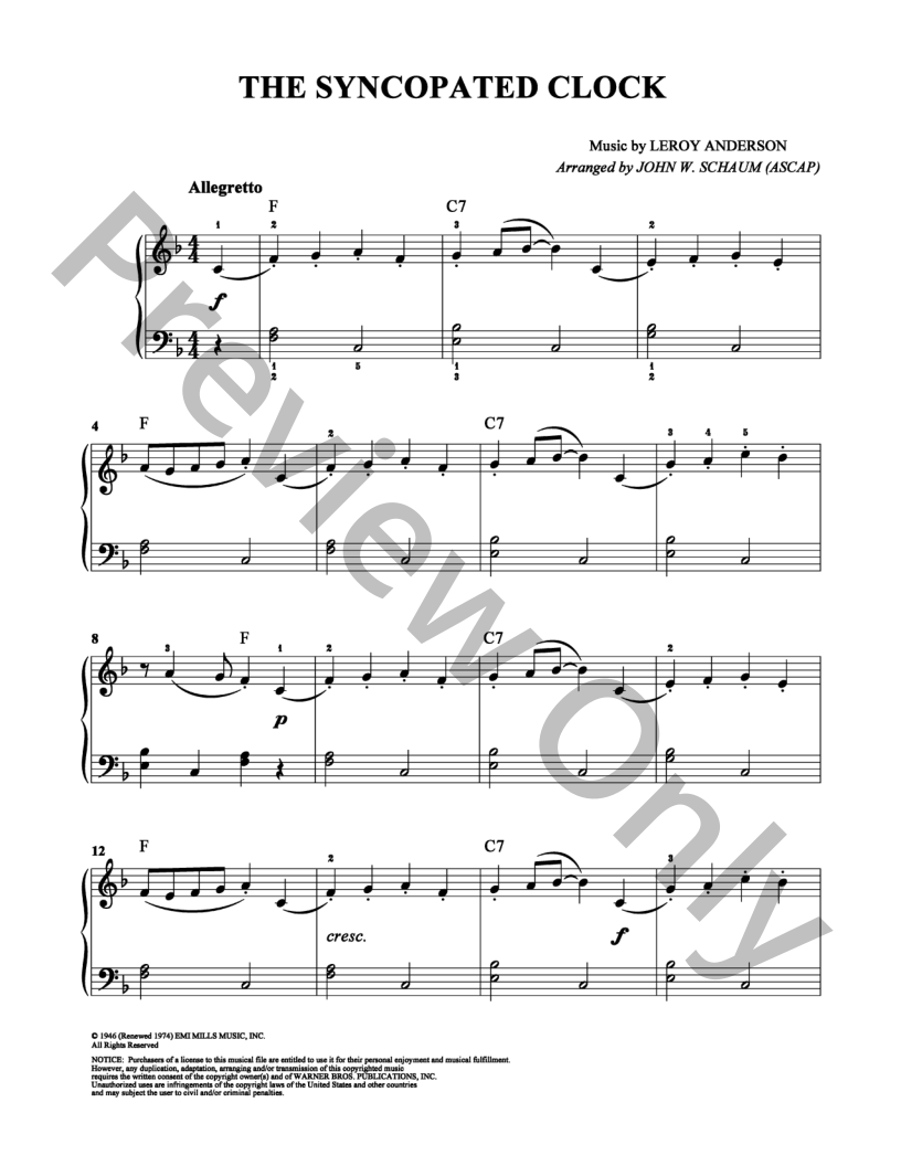 Syncopated Clock | J.W. Pepper