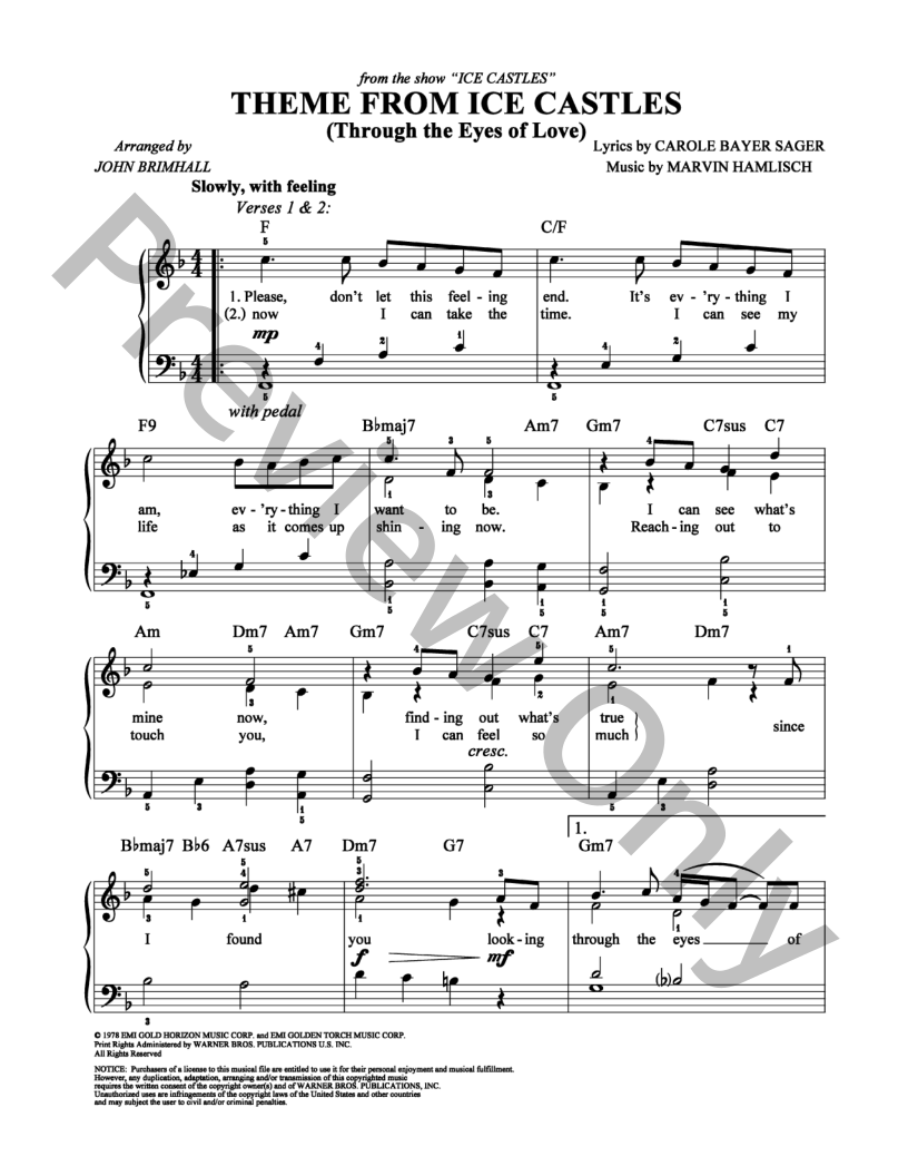 Theme from Ice Castles | J.W. Pepper