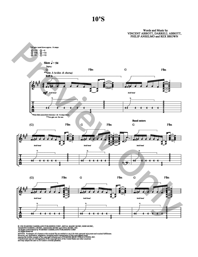 Tens Guitar/Fretted Sheet Music | J.W. Pepper