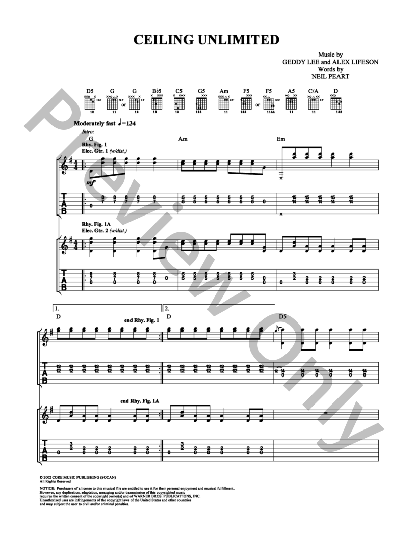 Ceiling Unlimited Guitar/Fretted Sheet Music | J.W. Pepper