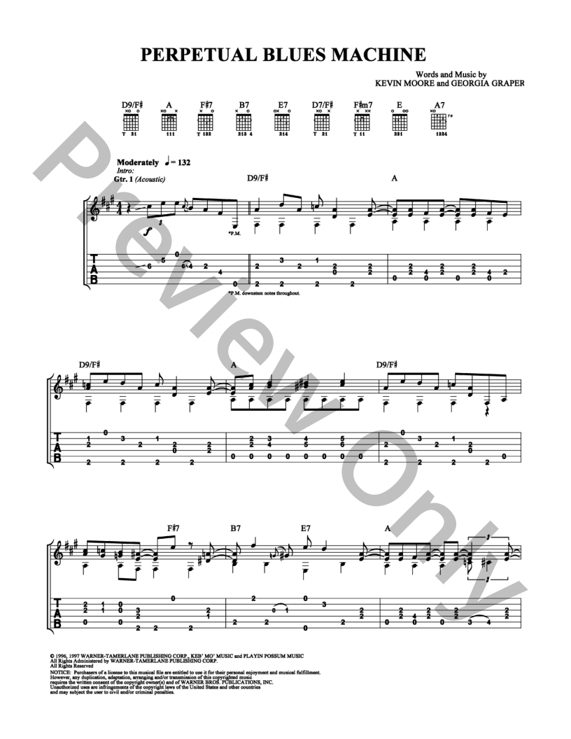 Perpetual Blues Machine Guitar/Fretted Sheet Music | J.W. Pepper