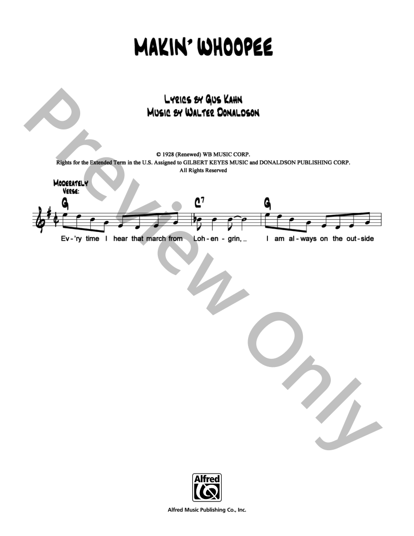 Making Whoopee P/V/G Sheet Music | J.W. Pepper
