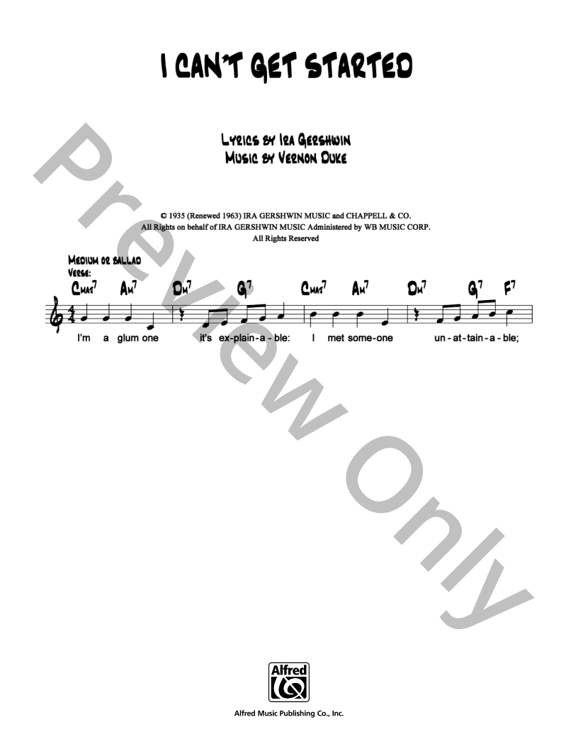 I Can't Get Started | J.W. Pepper