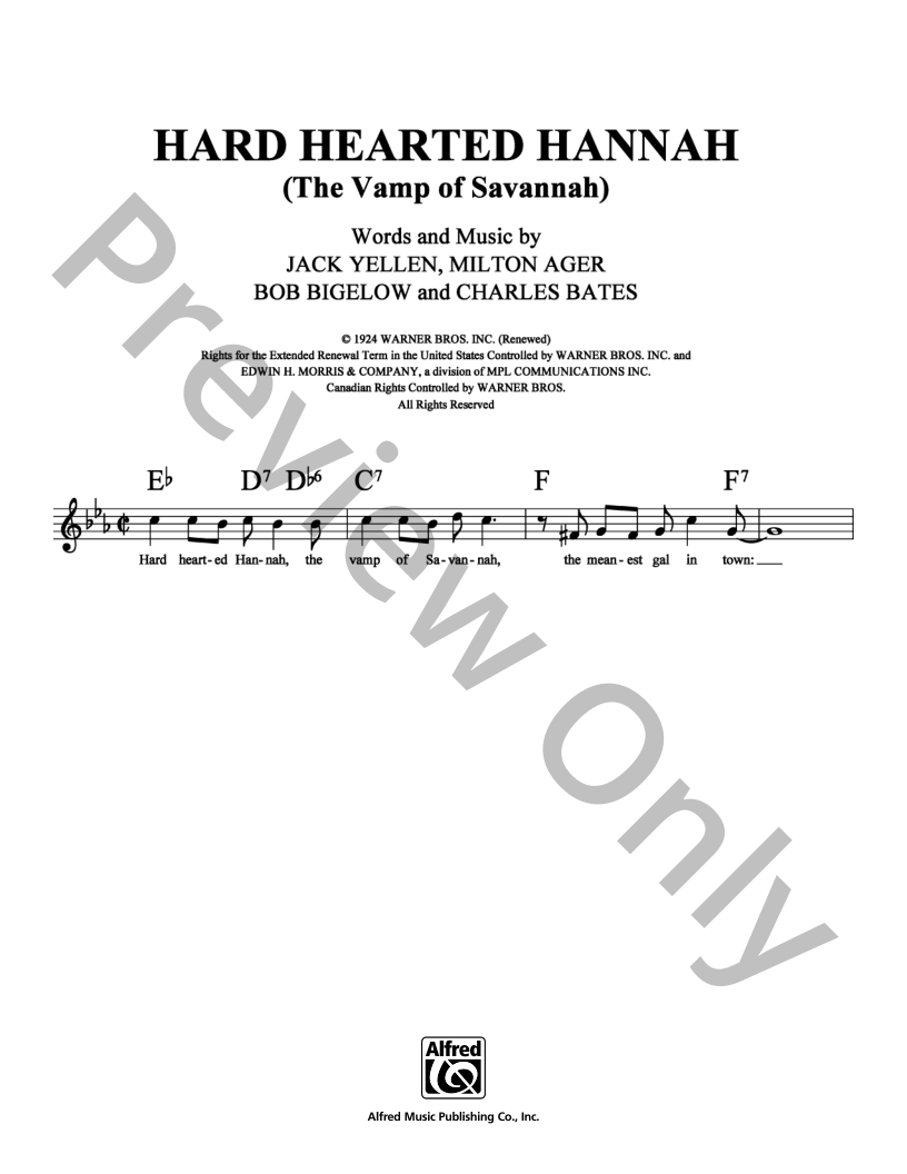 Hard Hearted Hannah | J.W. Pepper