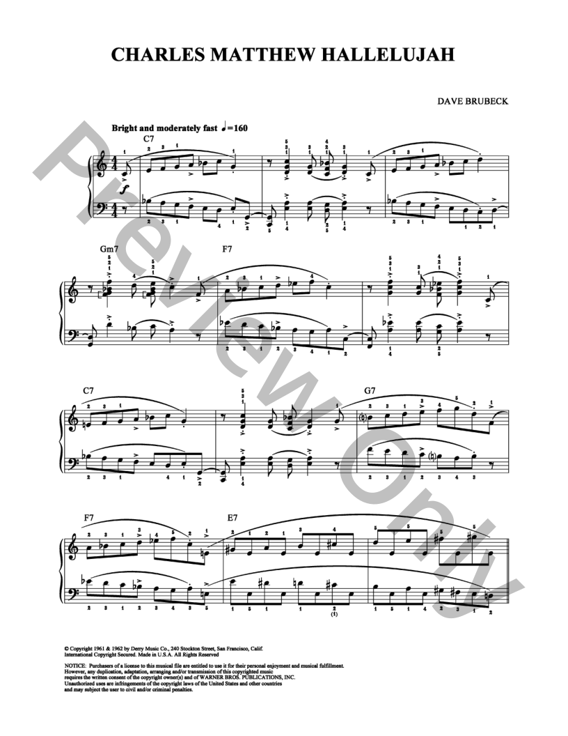 Charles Matthew Hallelujah | J.W. Pepper