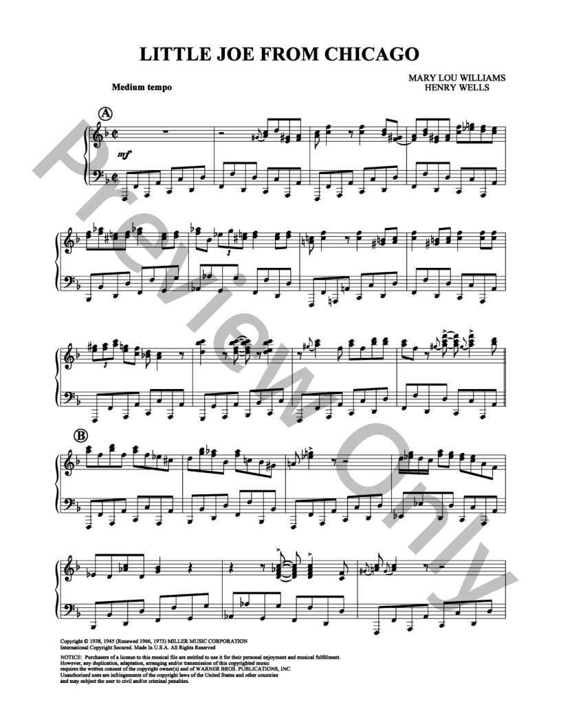 Little Joe from Chicago Piano Sheet Music | J.W. Pepper