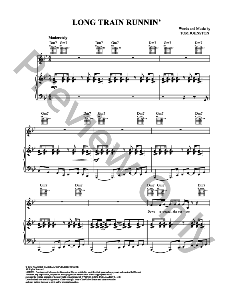 Long Train Running P/V/G Sheet Music | J.W. Pepper