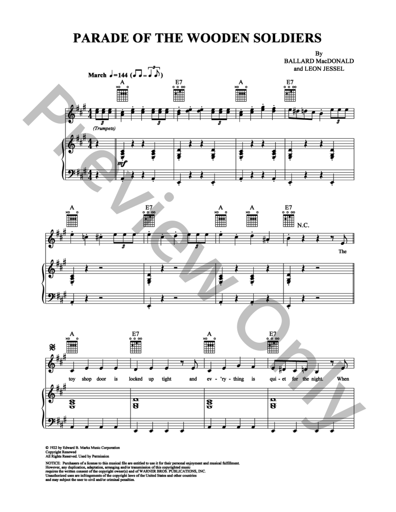 Parade of the Wooden Soldiers P/V/G Sheet Music | J.W. Pepper