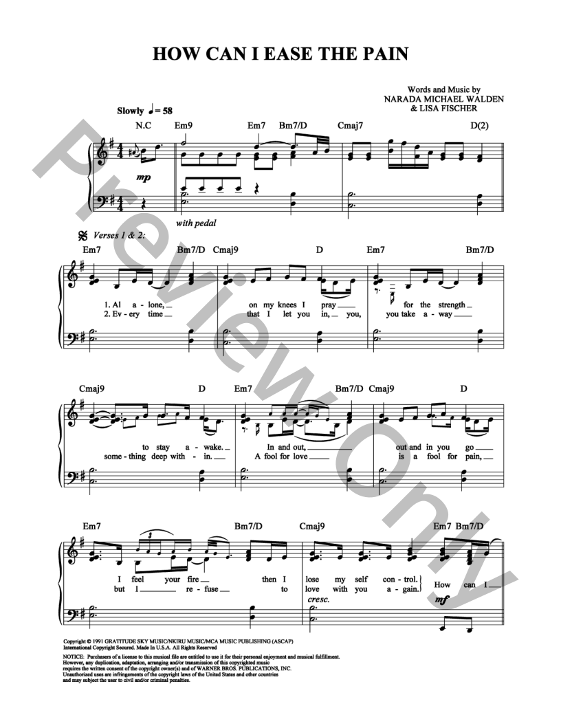 How Can I Ease the Pain P/V/G Sheet Music | J.W. Pepper