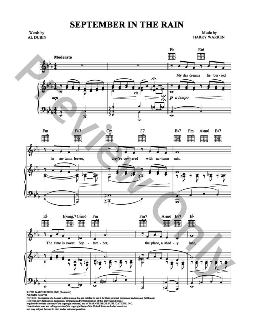 September in the Rain | J.W. Pepper