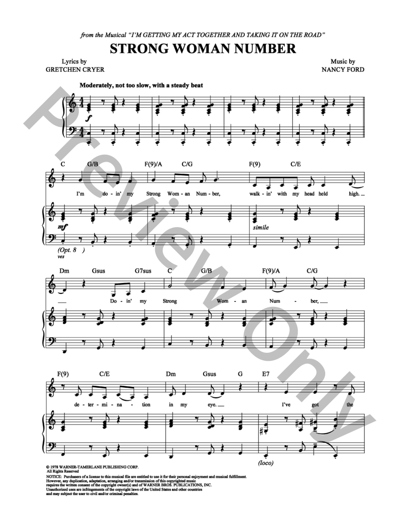 Strong Woman Number P/V/G Sheet Music | J.W. Pepper