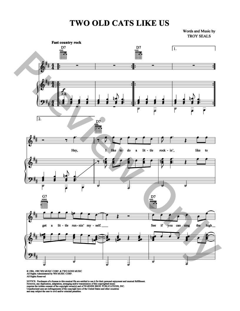 Two Old Cats Like Us | J.W. Pepper