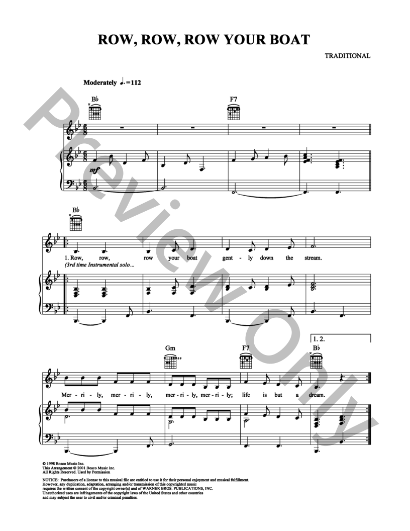 Row Row Row Your Boat | J.W. Pepper