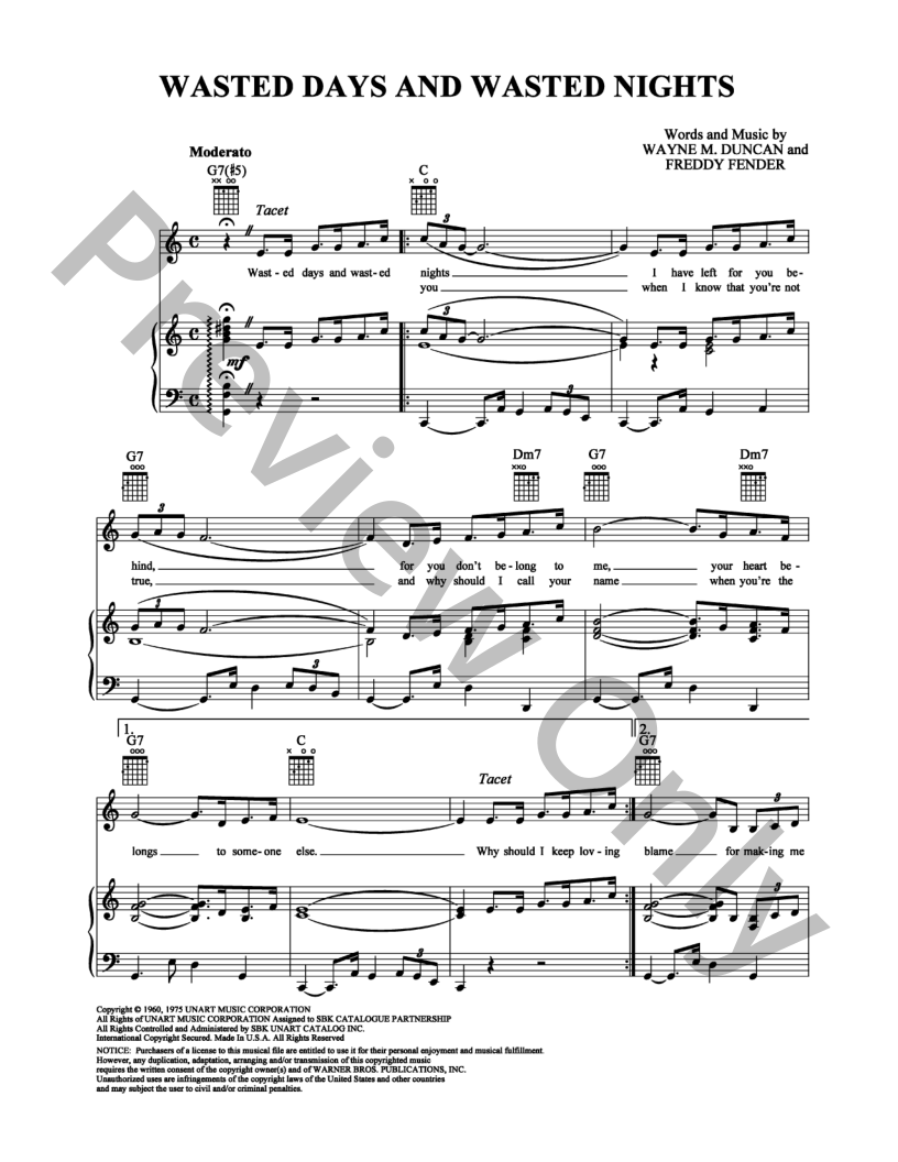 Wasted Days and Wasted Nights | J.W. Pepper