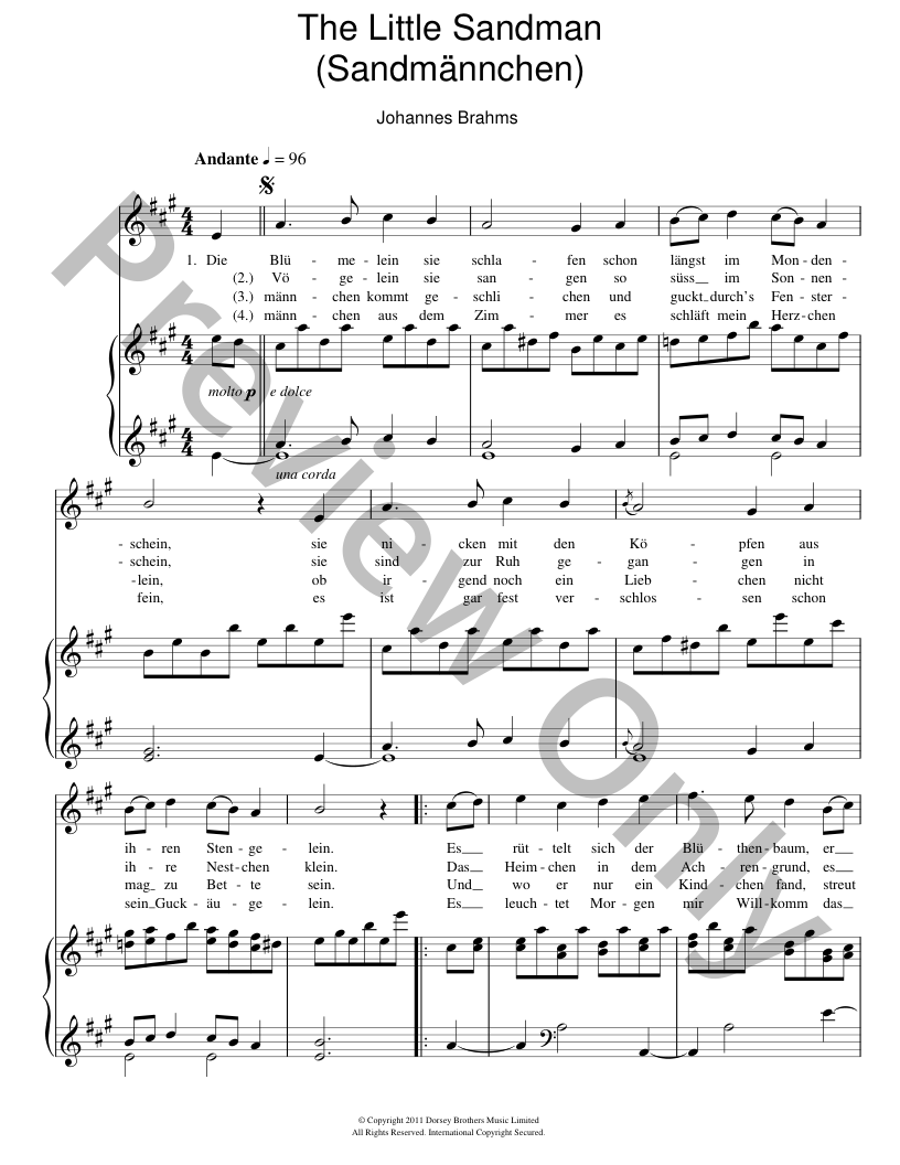 Sandmannchen P/V/G Sheet Music | J.W. Pepper