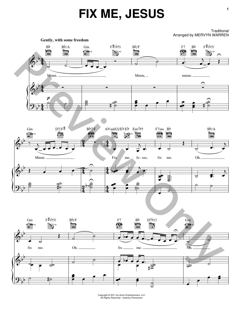 Fix Me, Jesus P/V/G Sheet Music | J.W. Pepper