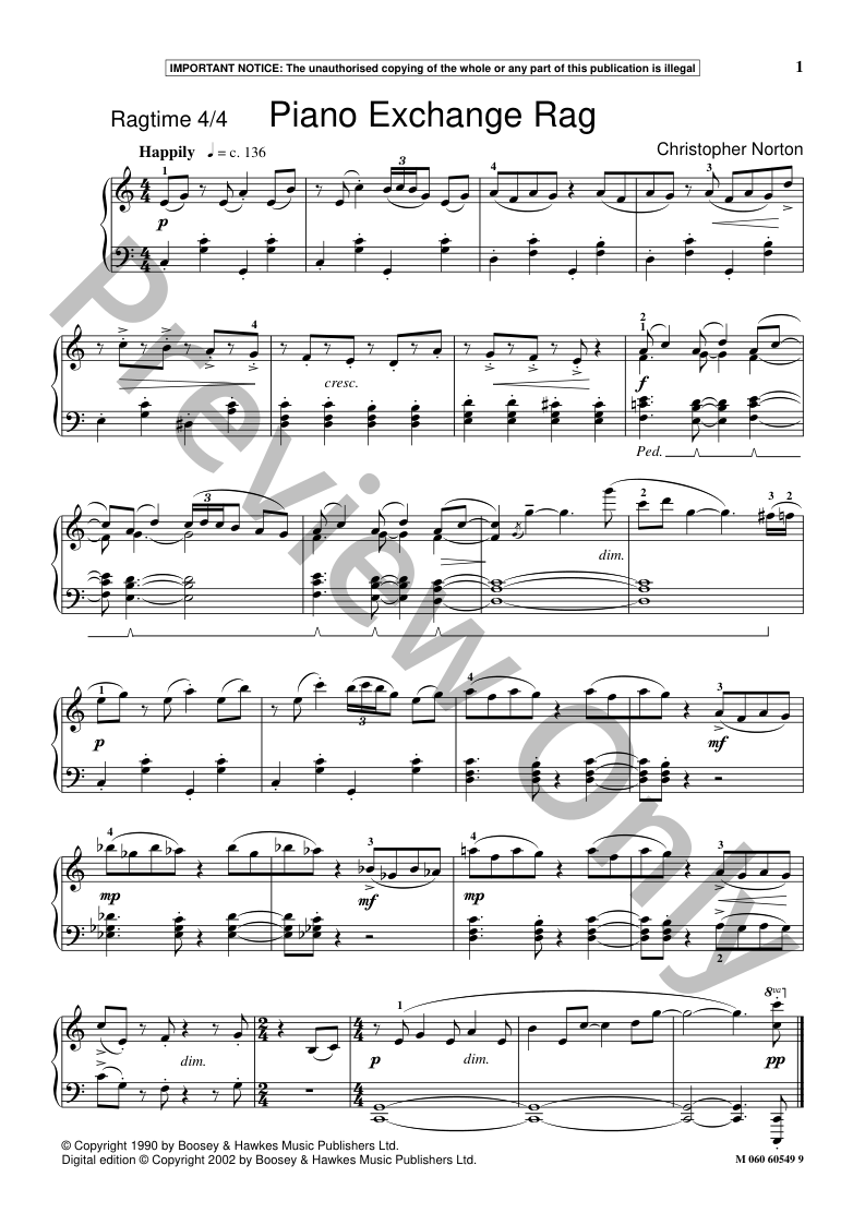 Piano Exchange Rag | J.W. Pepper