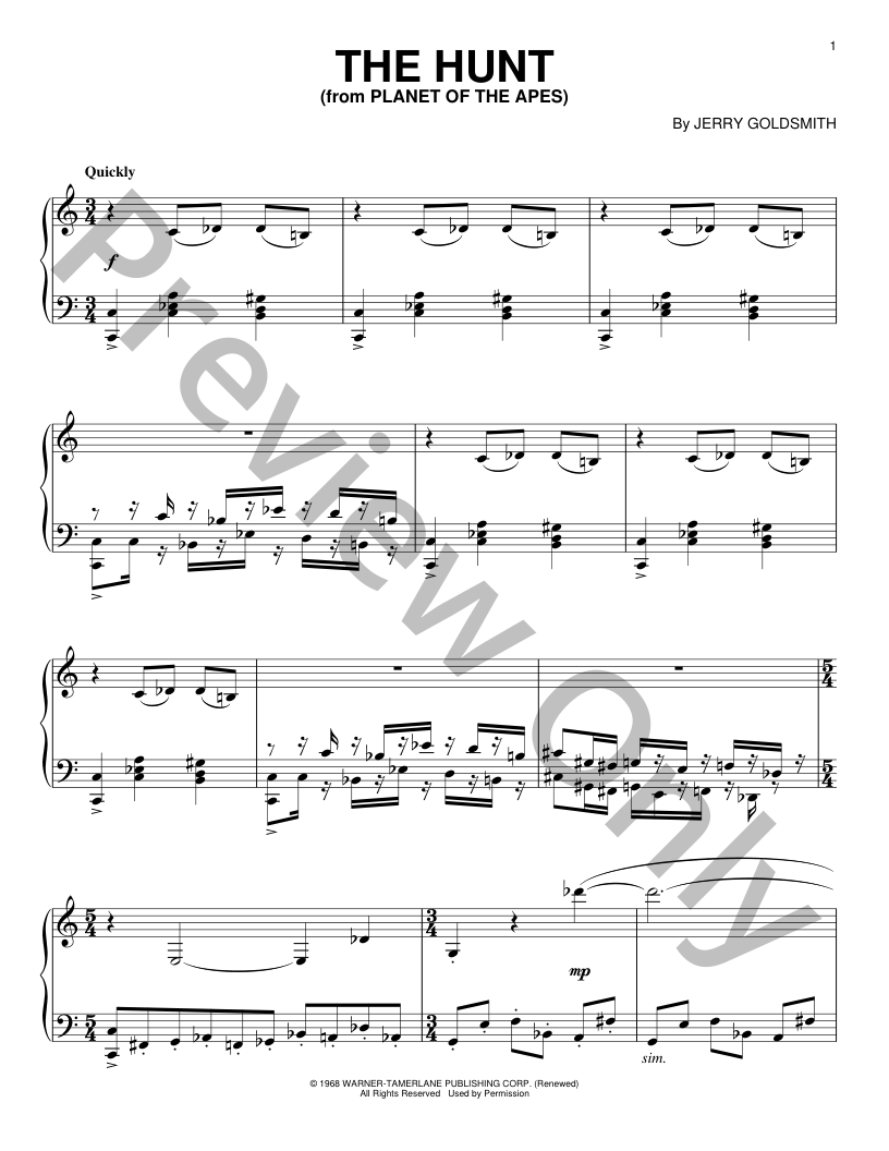 The Hunt Piano Sheet Music | J.W. Pepper