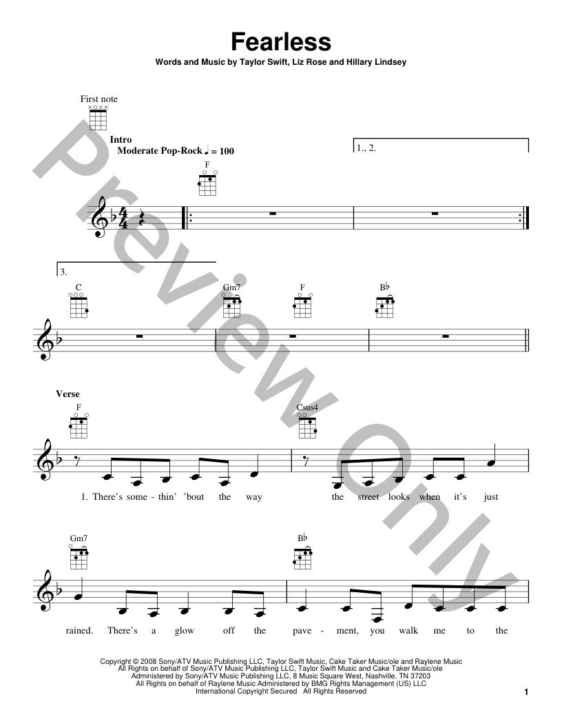 Fearless Guitar/Fretted Sheet Music | J.W. Pepper