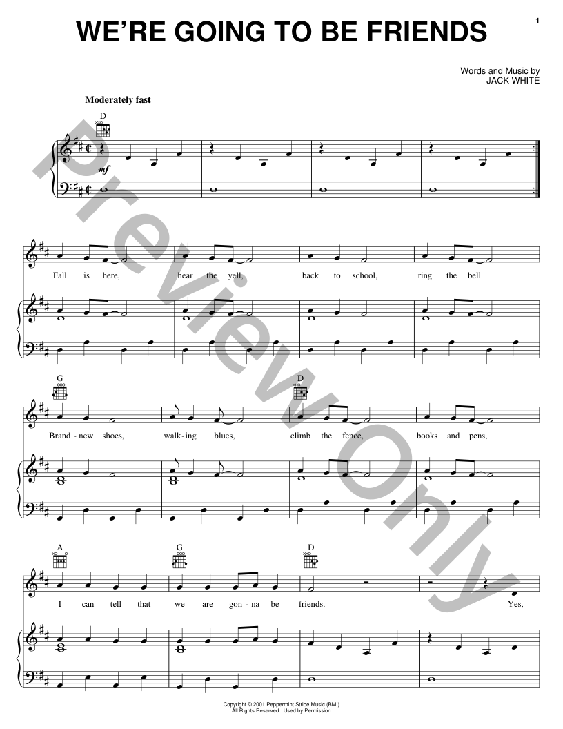 We're Going To Be Friends P/V/G Sheet Music | J.W. Pepper