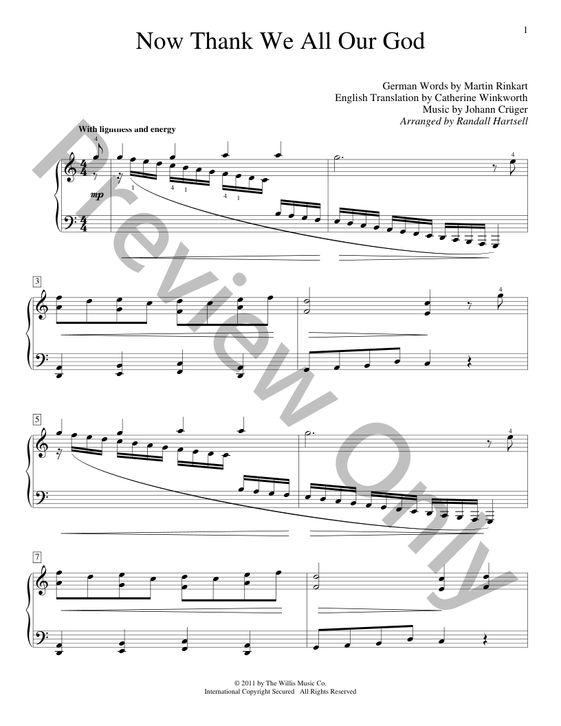 Now Thank We All Our God Piano Sheet Music | J.W. Pepper